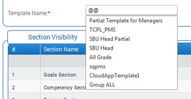 Template Section Visibility