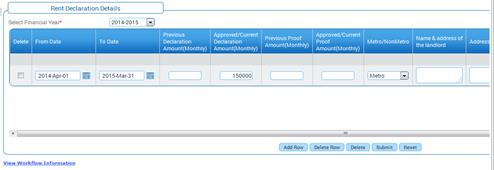 Rent Declaration Details